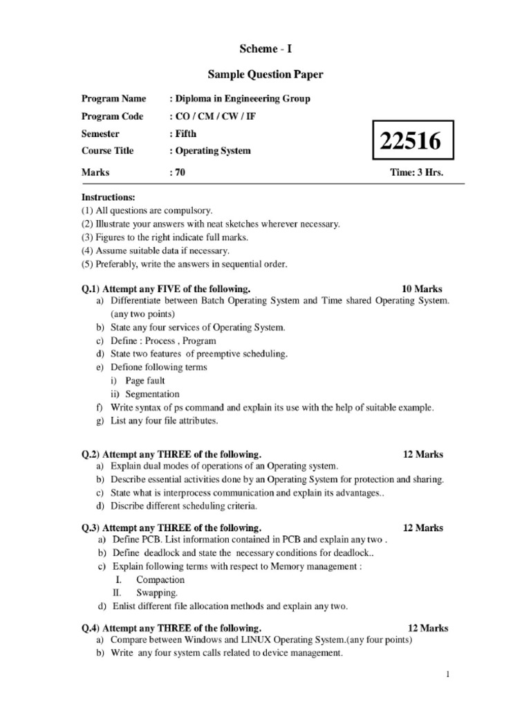 OSY Sample Question Paper | PDF