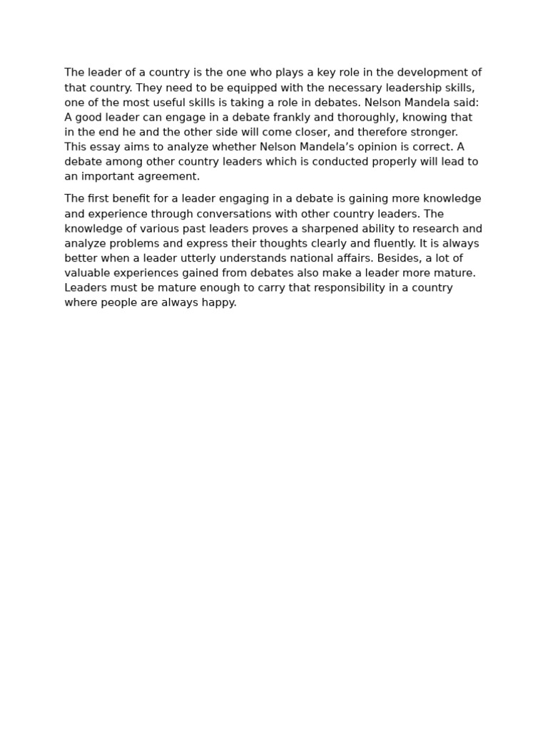 The Importance of Debate for Leaders | PDF