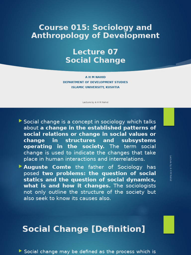 Theories of Social Change in Sociology | PDF | Sociology | System