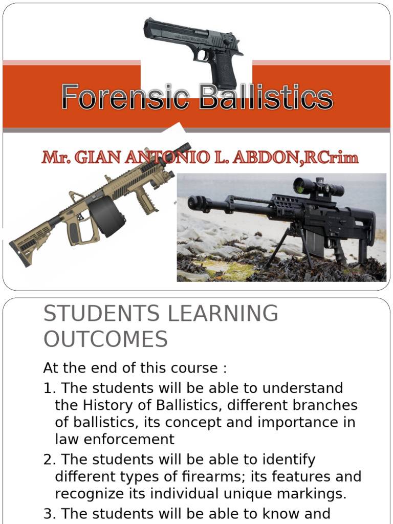 Forensic Ballistics 1st Sem | PDF | Firearms | Gun Barrel