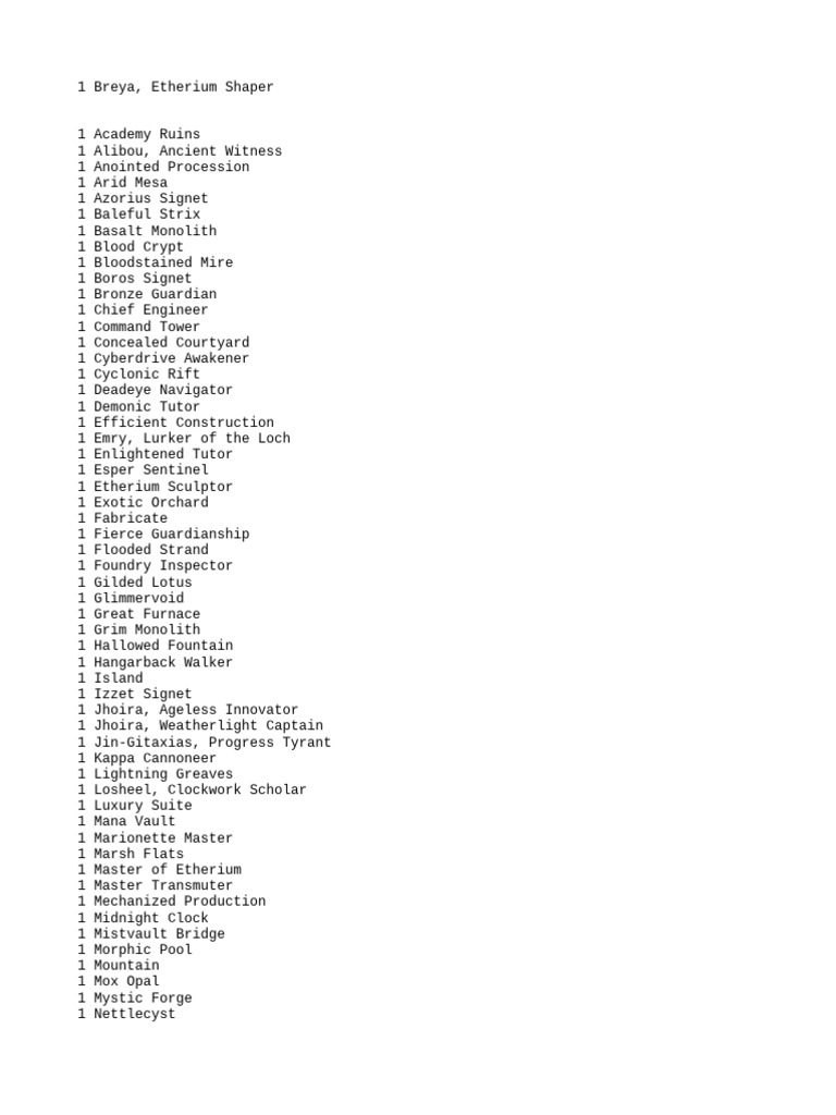 Magic: The Gathering Deck List | PDF