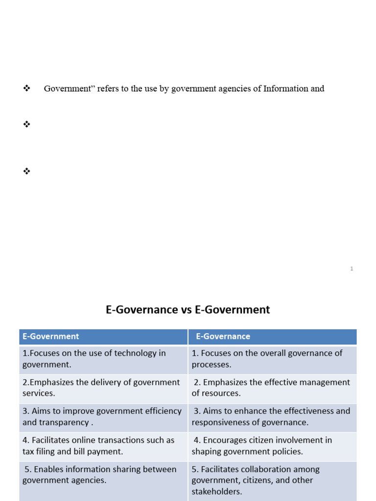 unit-1 | PDF | E Government | Governance