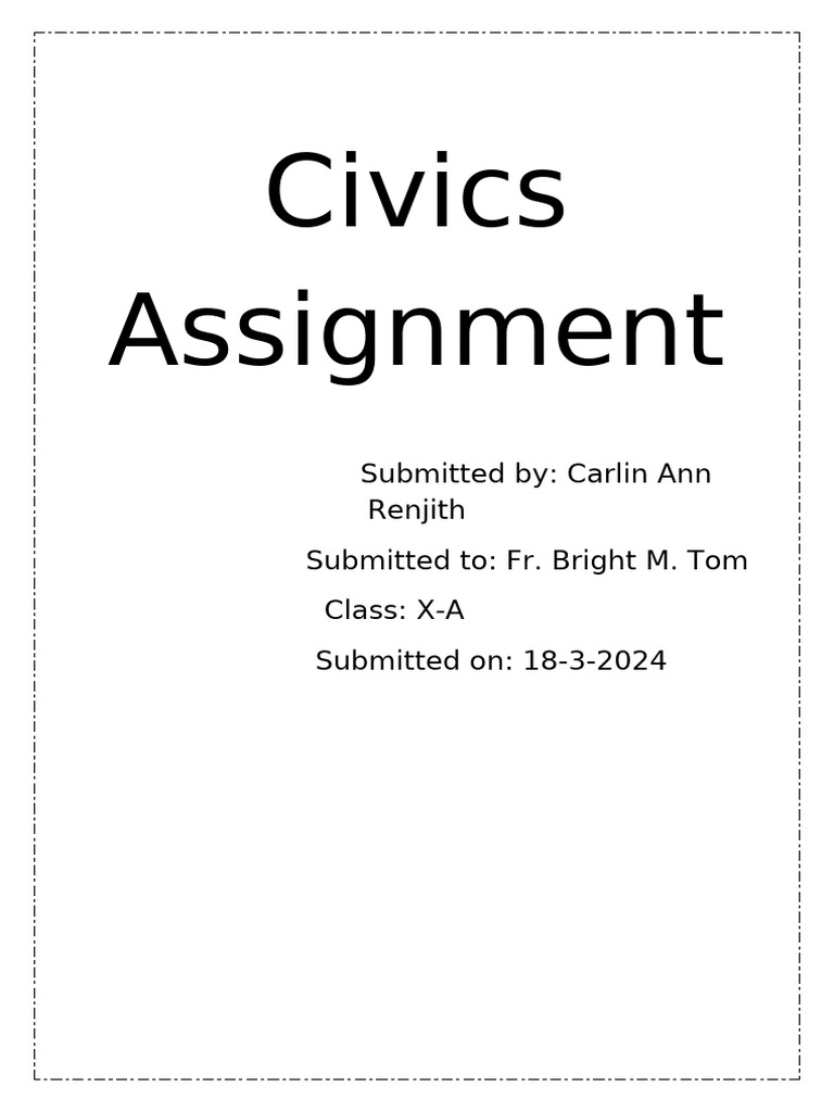 Civics Assignment | PDF