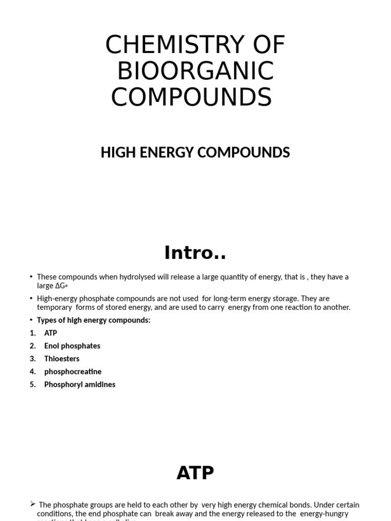 Chemistry of Bioorganic Compounds | PDF | Adenosine Triphosphate ...