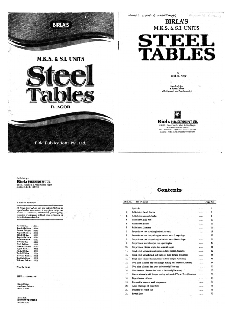 Indian Steel Table - Compress | PDF | Mechanics | Mechanical Engineering