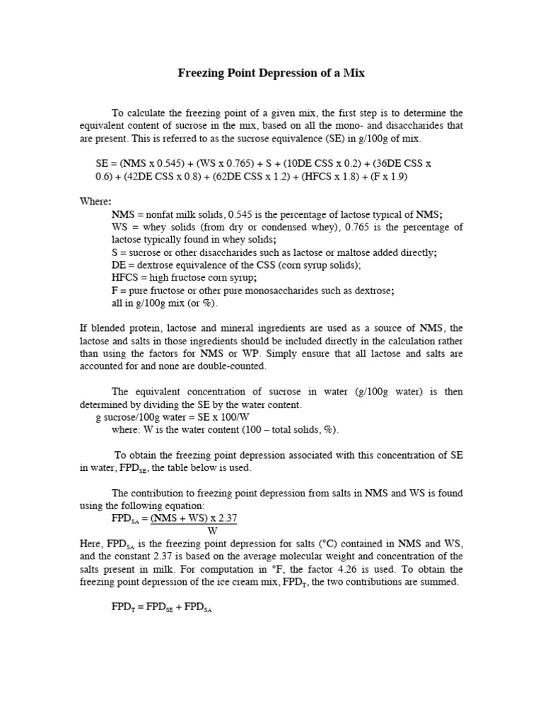 Freezing Curve Calculation | PDF | Fructose | Ice