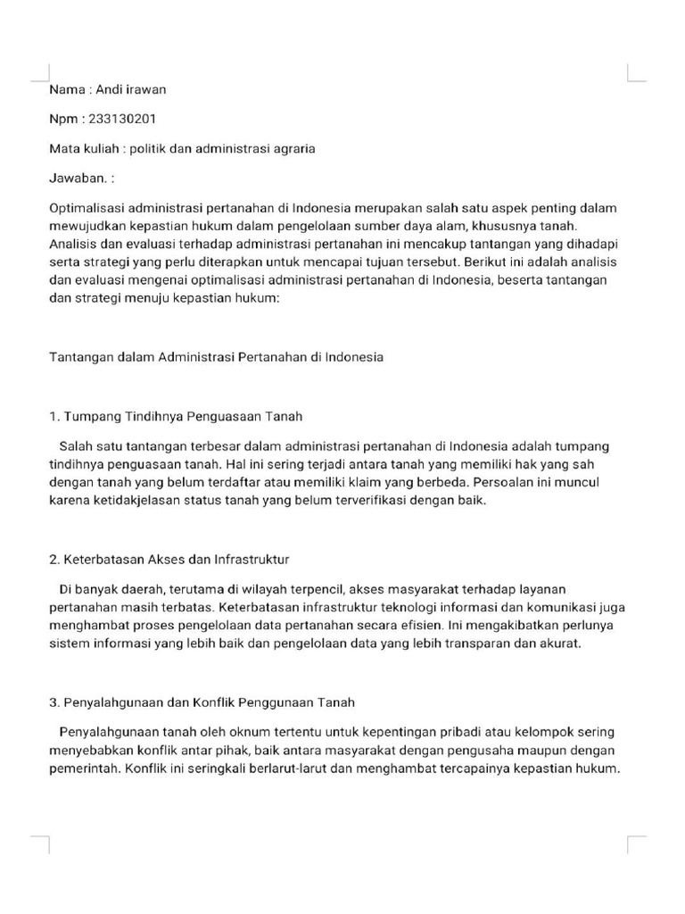 Andi Irawan NPM 233130201 | PDF