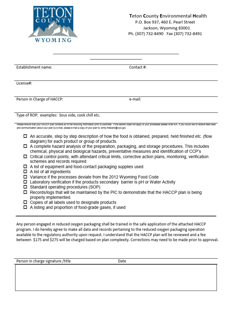 HACCP Application and Checklist | PDF | Hazard Analysis And Critical ...