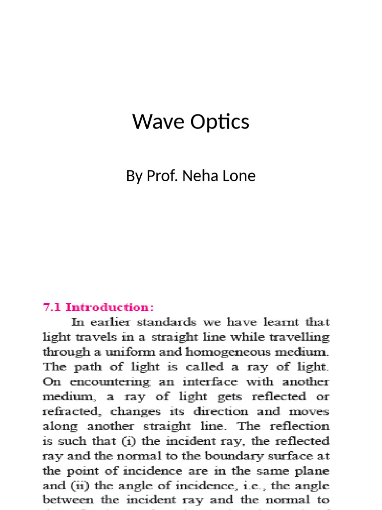 Wave Optics | PDF