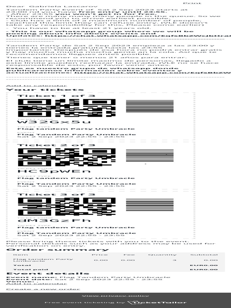 Order Confirmation - Valencia Language Exchange | PDF