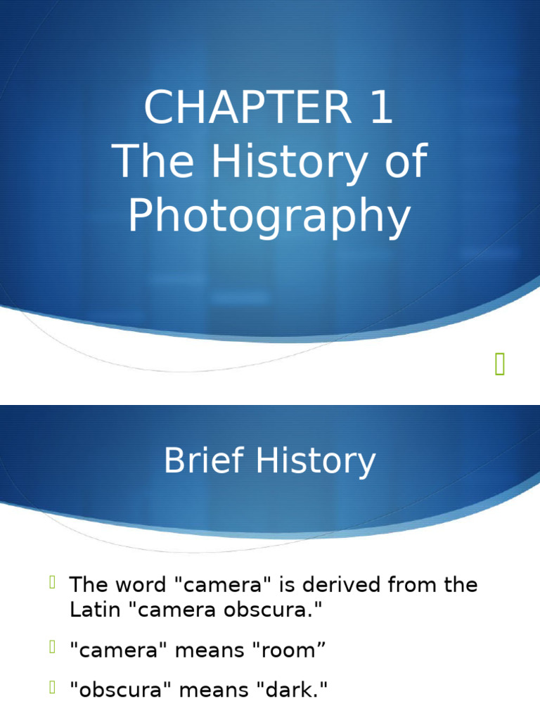 1.Chapter 1 - History of Photography | PDF