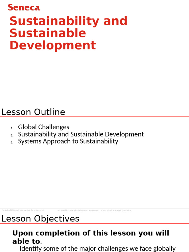 Lesson 1- Sustainability and Sustainable Development | PDF ...