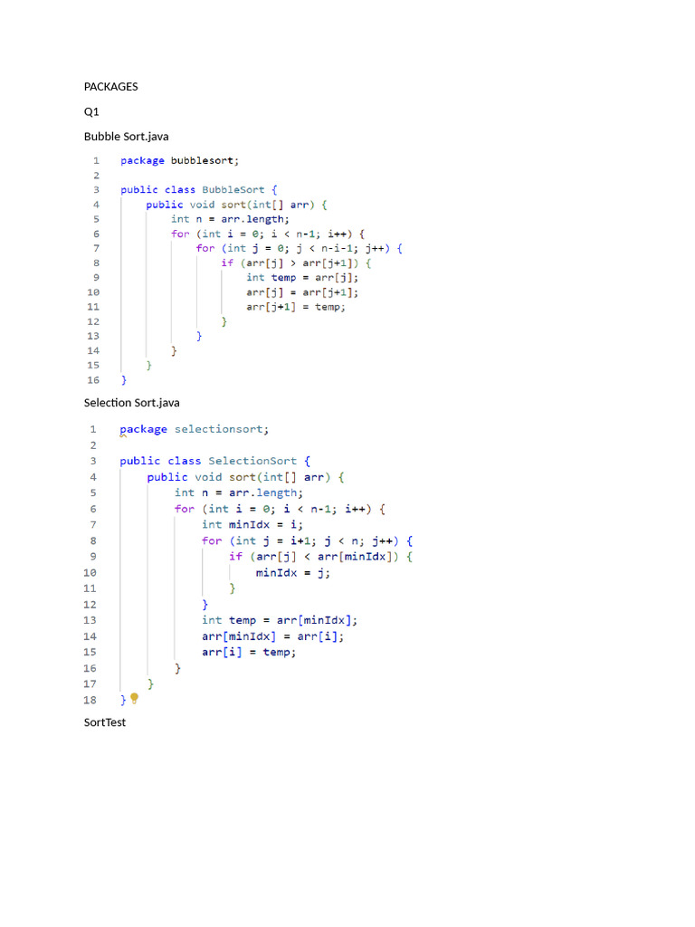 Java Sorting and Arithmetic Operations | PDF