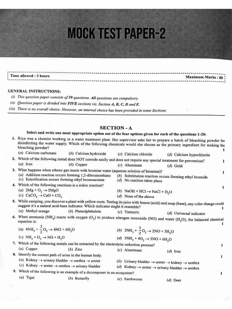 10 TH STD Science Mock-02 | PDF