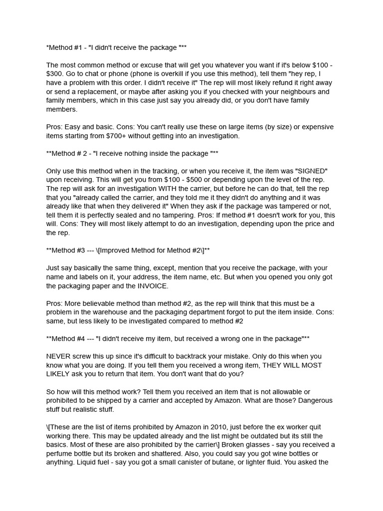 Amazon Refund All Methods | PDF