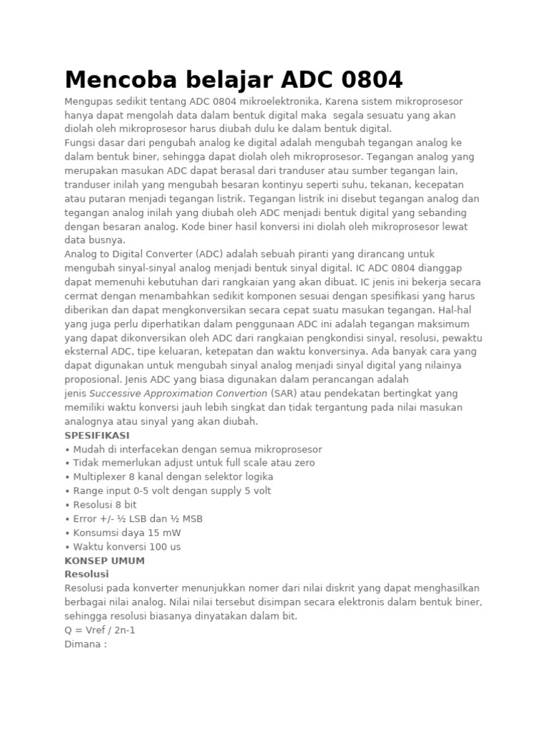 Mencoba belajar ADC | PDF