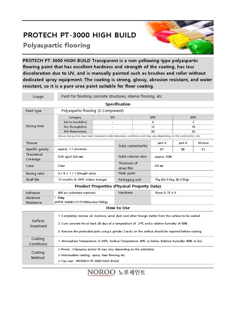 PROTECH PT-3000 Flooring Coating Guide | PDF | Paint | Secondary Sector ...