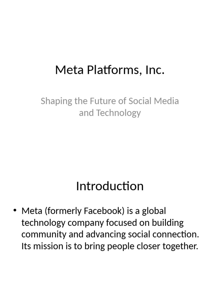 Meta's Mission and Vision Overview | PDF