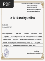 On The Job Training (OJT) Certificate Template | PDF