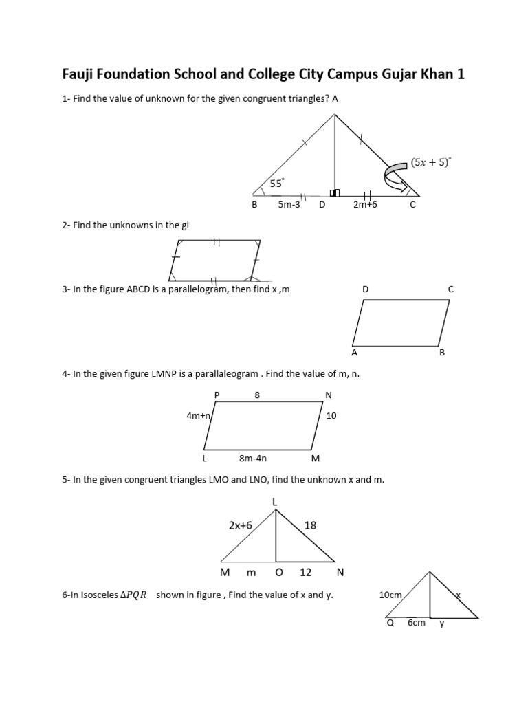 Section 3 Short Question Math Class 9th | PDF | Triangle Geometry ...