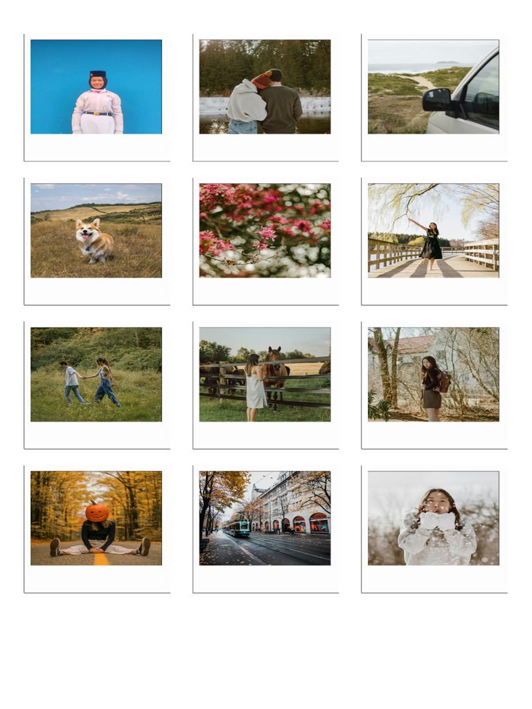 Beige Minimalist Polaroid Photo Collage Year Recap Instagram Story | PDF