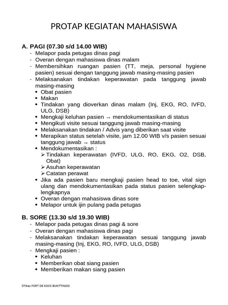 Protap Kegiatan Mahasiswa | PDF