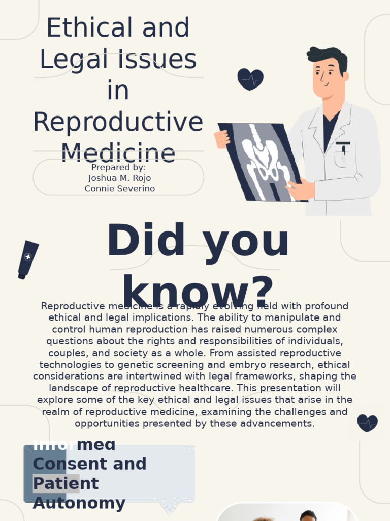 Joshua and Connie Ethical and Legal Issues in Reproductive Medicine ...