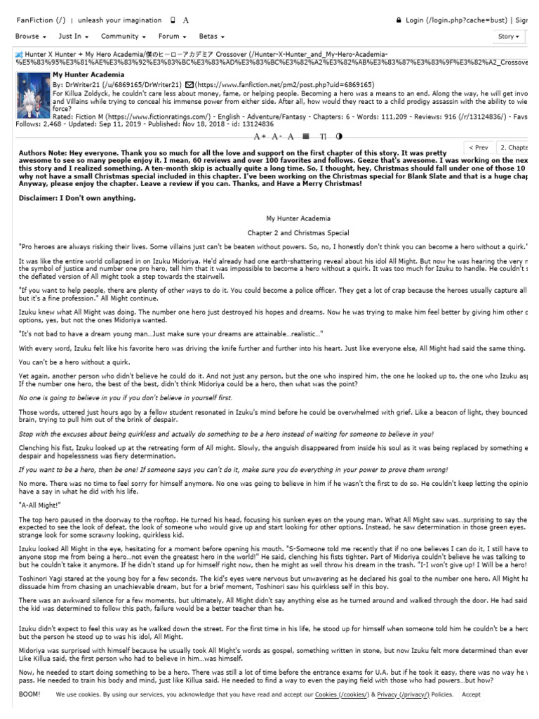 My Hunter Academia Chapter 2, a Hunter X Hunter + My Hero Academia - 僕のヒーローアカデミア Crossover ...