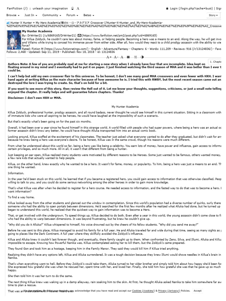 My Hunter Academia Chapter 1, a Hunter X Hunter + My Hero Academia - 僕の ...