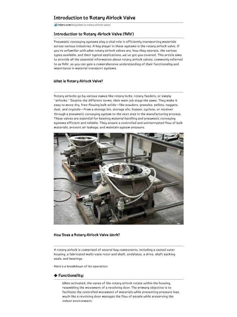 Overview of Rotary Airlock Valves | PDF | Mechanical Engineering ...