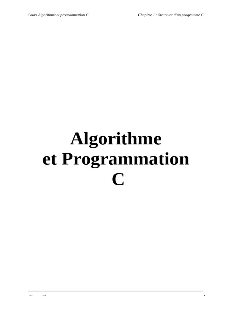 Chapitre 1 | PDF | C (Langage de programmation) | Programme informatique