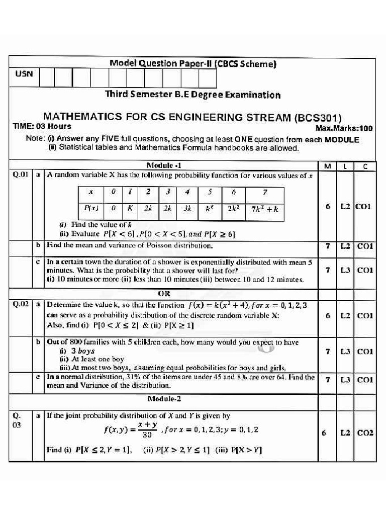 BCS301 (Set 1) | PDF