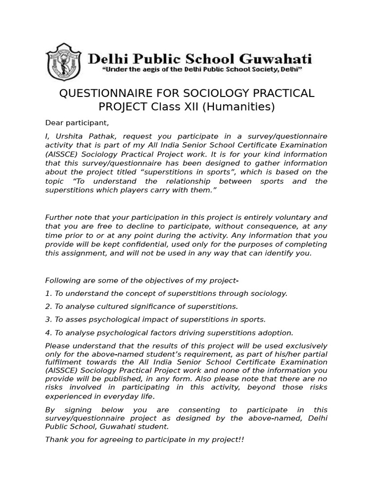 sociology questionnaire 12.. | PDF | Superstitions | Sociology
