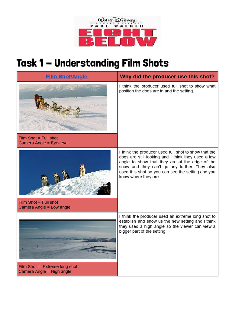 Eight Below Film Task | PDF