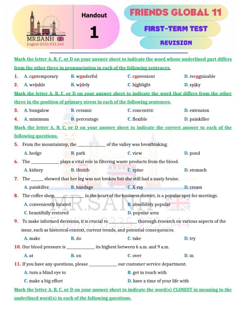 1 (FG11) FirstTerm | PDF | Fever | Dieting