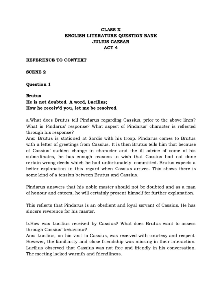 Julius Caesar Act 4: Tensions Rise | PDF | Julius Caesar | Augustus
