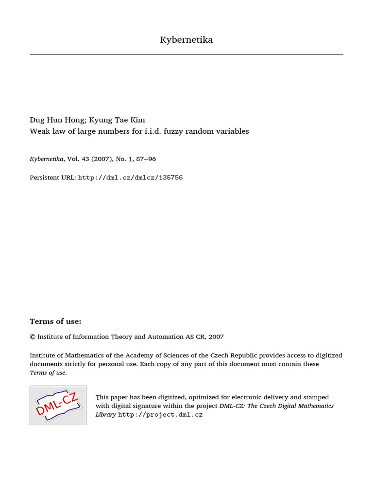 A Law of Large Numbers For Random Sets-102640058 | PDF | Random ...
