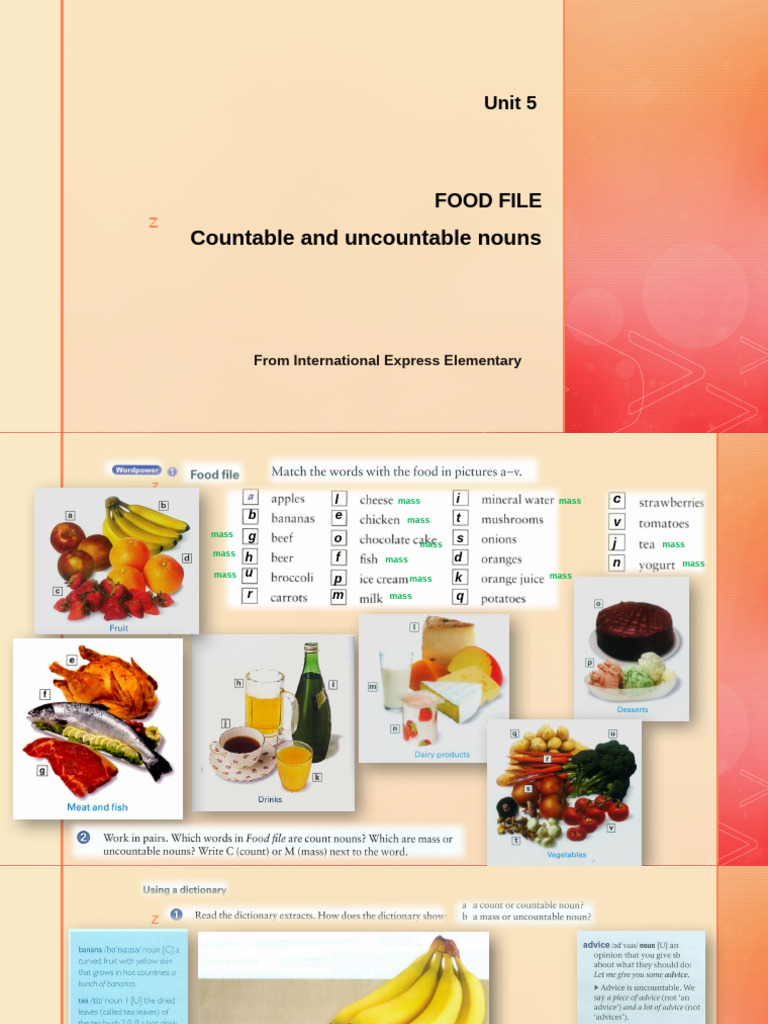 Unit 5 - Food File (Int Express Elem) With Answers | PDF