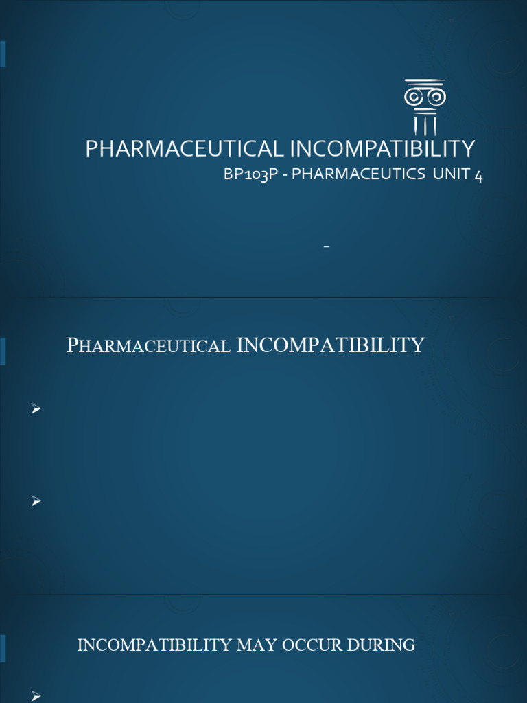 PHARMACEUTICAL INCOMPATIBILITY (1) | PDF | Emulsion | Solubility