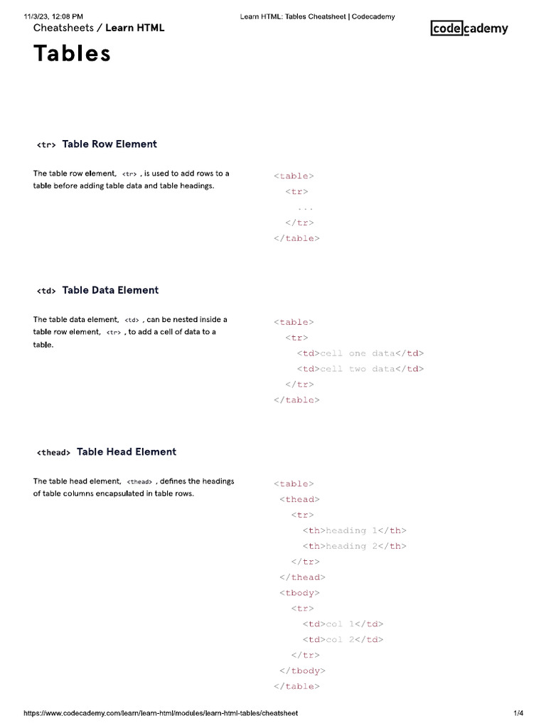 Tables | PDF