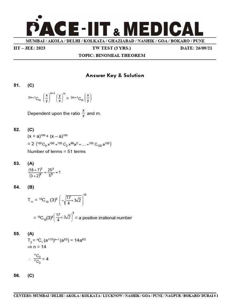 Binomial Theorem Solution Pdf 1444