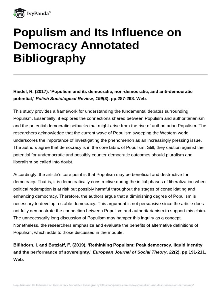 Populism and Its Influence On Democracy | PDF | Populism | Democracy