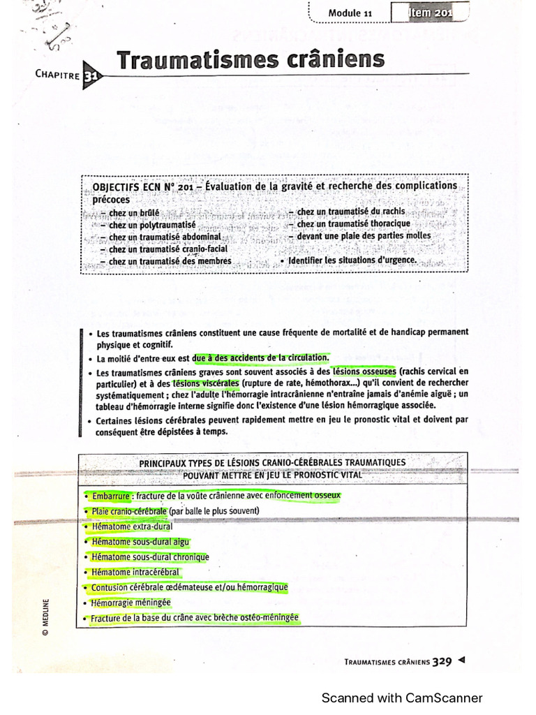trauma cranien olfat | PDF