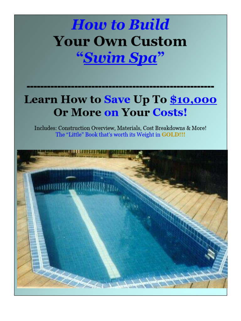 Build Your Own Custom Swim Spa Guide | PDF | Water Heating | Water