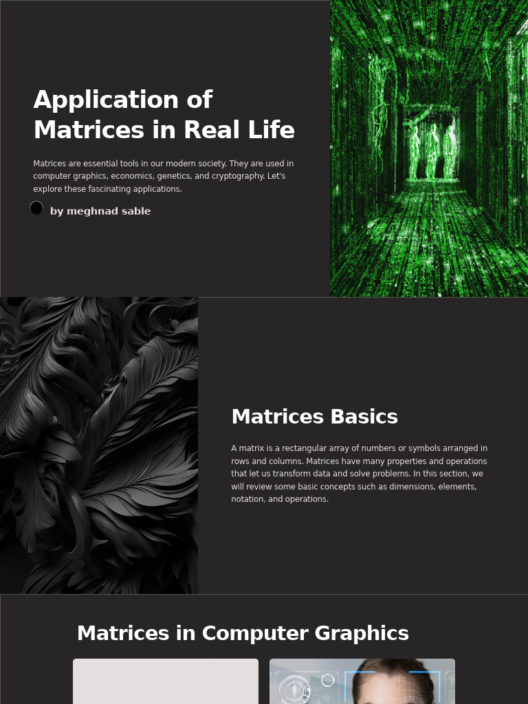 Application of Matrices in Real Life | PDF | Encryption | Matrix ...