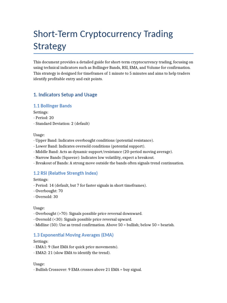 Short-Term Crypto Trading Guide | PDF | Private Sector | Financial Markets