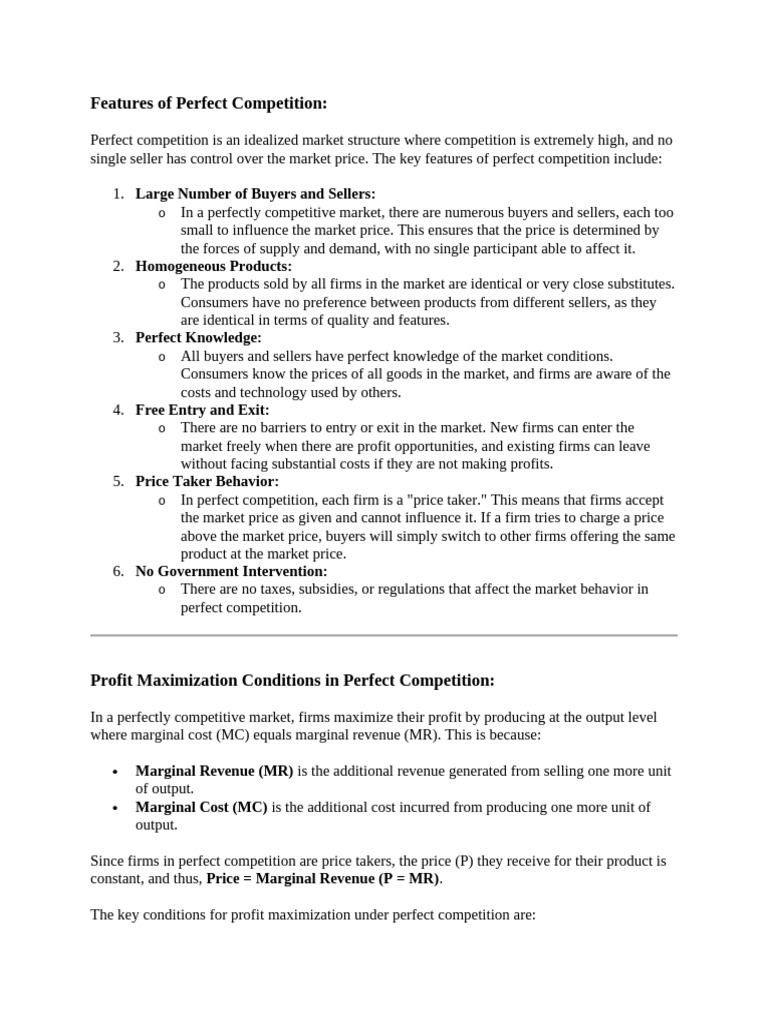 Profit Maximization in Perfect Competition | PDF | Perfect Competition ...