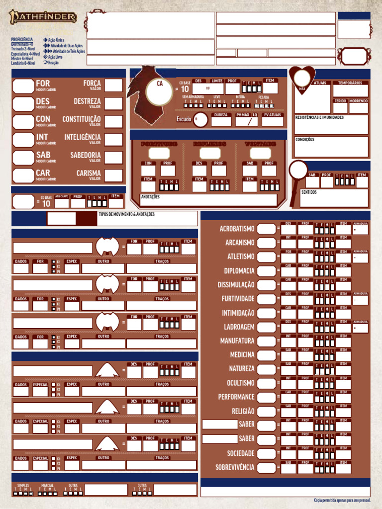 Ficha Editavel Pathfinder - Timoty | PDF Ficha Editavel Pathfinder - Timoty | PDF