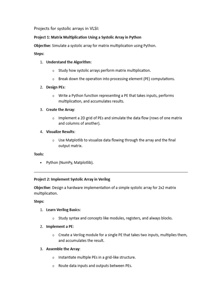 Projects For Systolic Arrays | PDF | Field Programmable Gate Array | Hardware Description Language