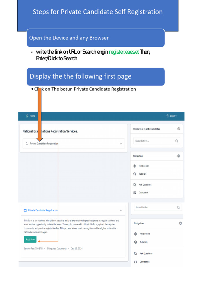 Steps For Private Candidate Self Registration | PDF
